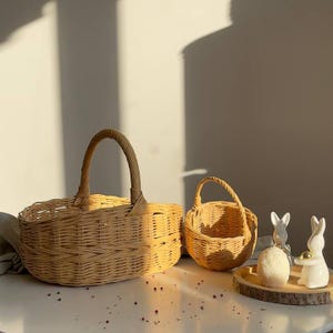 Wicker Easter Basket, Rustic Treasure for Kids Egg Hunt, Easter Gifts ...