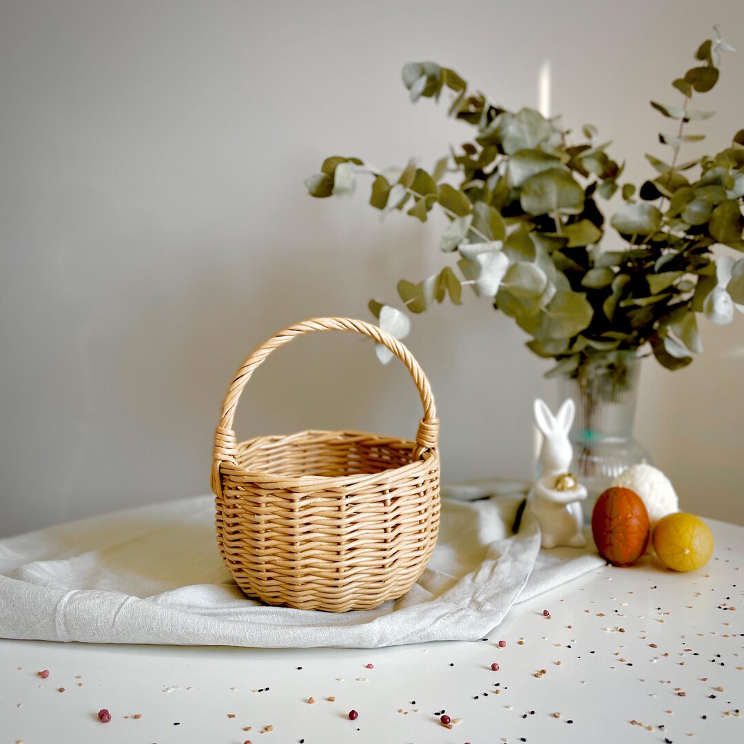 Handwoven Wicker Easter Basket: Rustic Farmhouse Spring Decor - Etsy