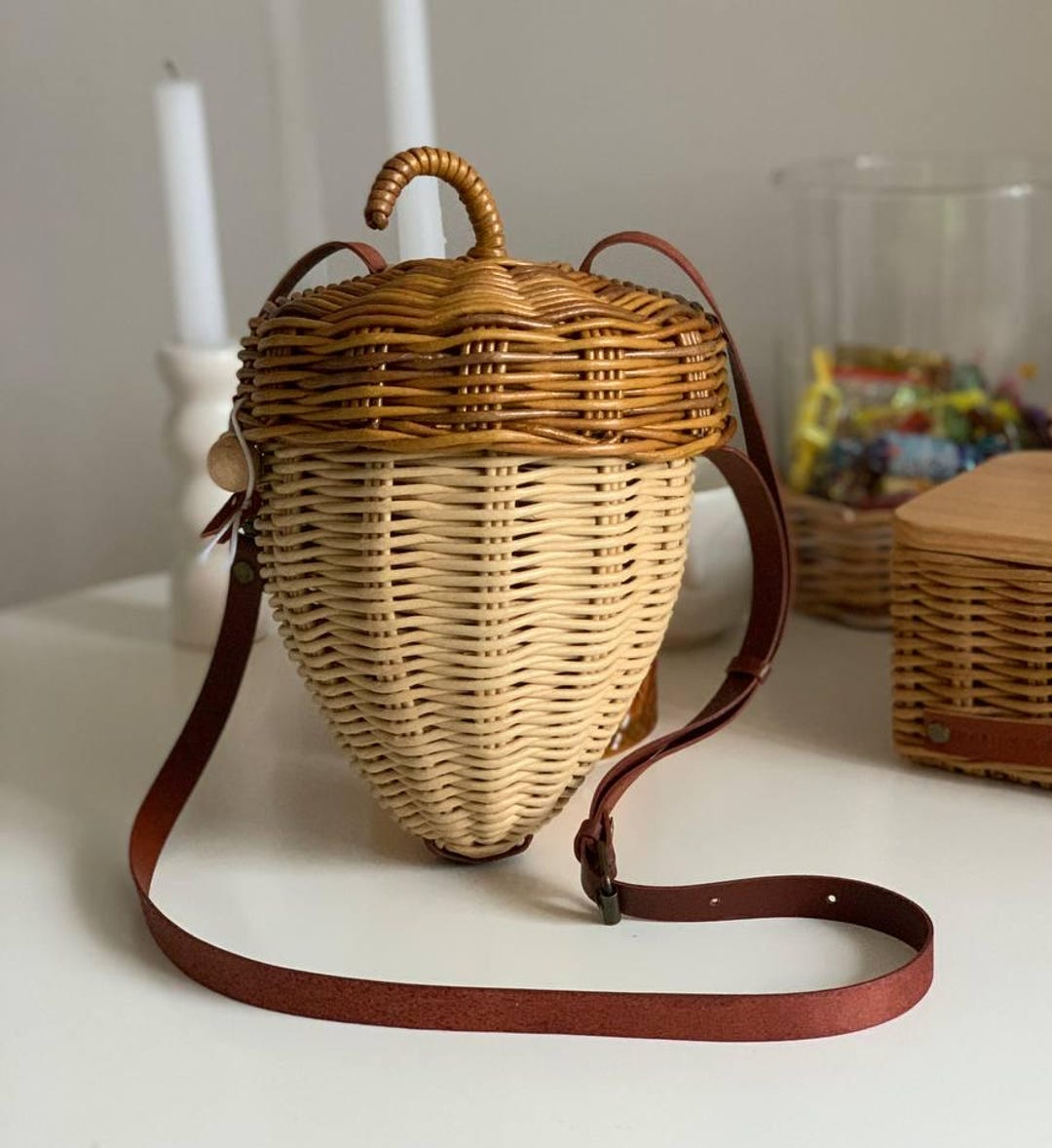 Handmade Acorn Bag, Leaf Bag, Unique Purse, Handcrafted Woven Bag ...