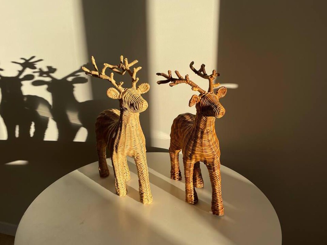 Handmade Wicker Deer Sculpture: Rustic Home & Garden Decor - Etsy
