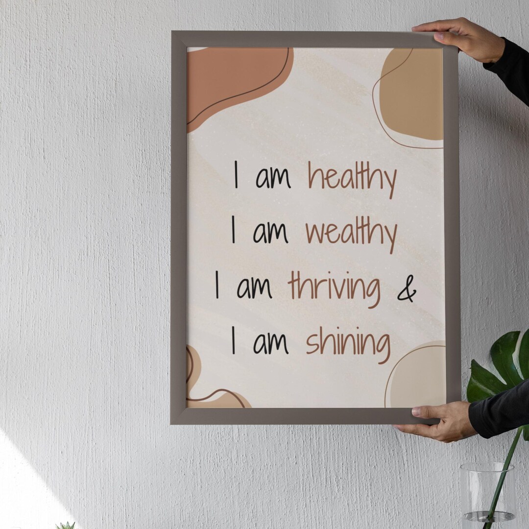 Affirmations Wall Art Motivational Wall Art for Bedroom, Office, or ...