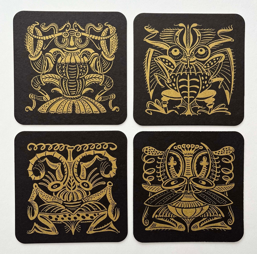 Magic Bugs - Set of Four Coasters - Etsy
