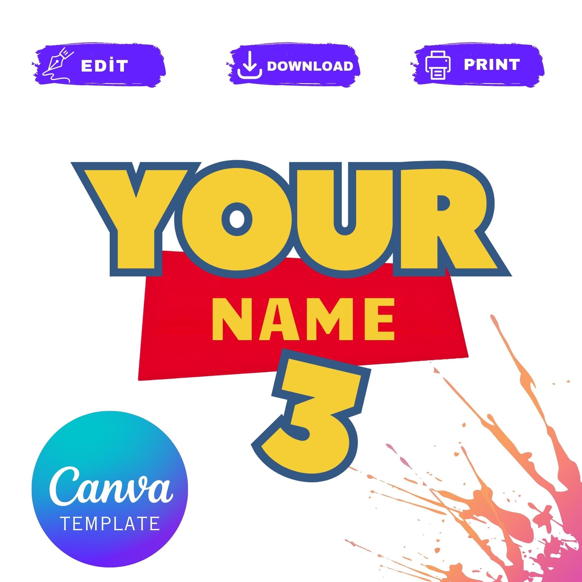 Editable Toy Story PNG, Logo Canva Template, Toy Story Custom Logo Name ...