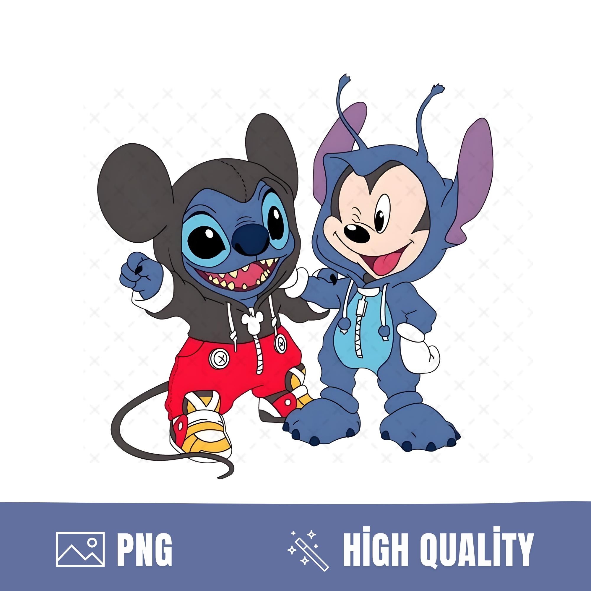 Mickey and Stitch Png, Friend Squad Png, Stitch Png, Mickey Png Png ...