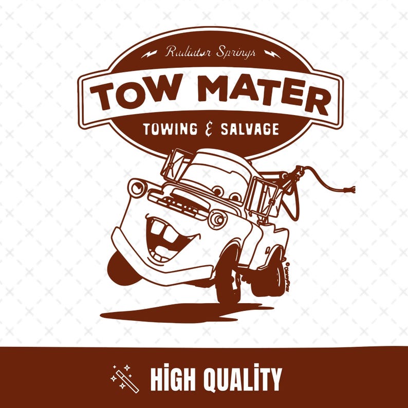 Retro Tow Mater Radiator Springs Png Svg, Tow Mater Svg, Retro Mater ...