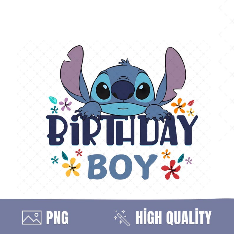 Stitch Birthday Png, Stitch Birthday Boy Png, Stitch Birthday Girl Png ...