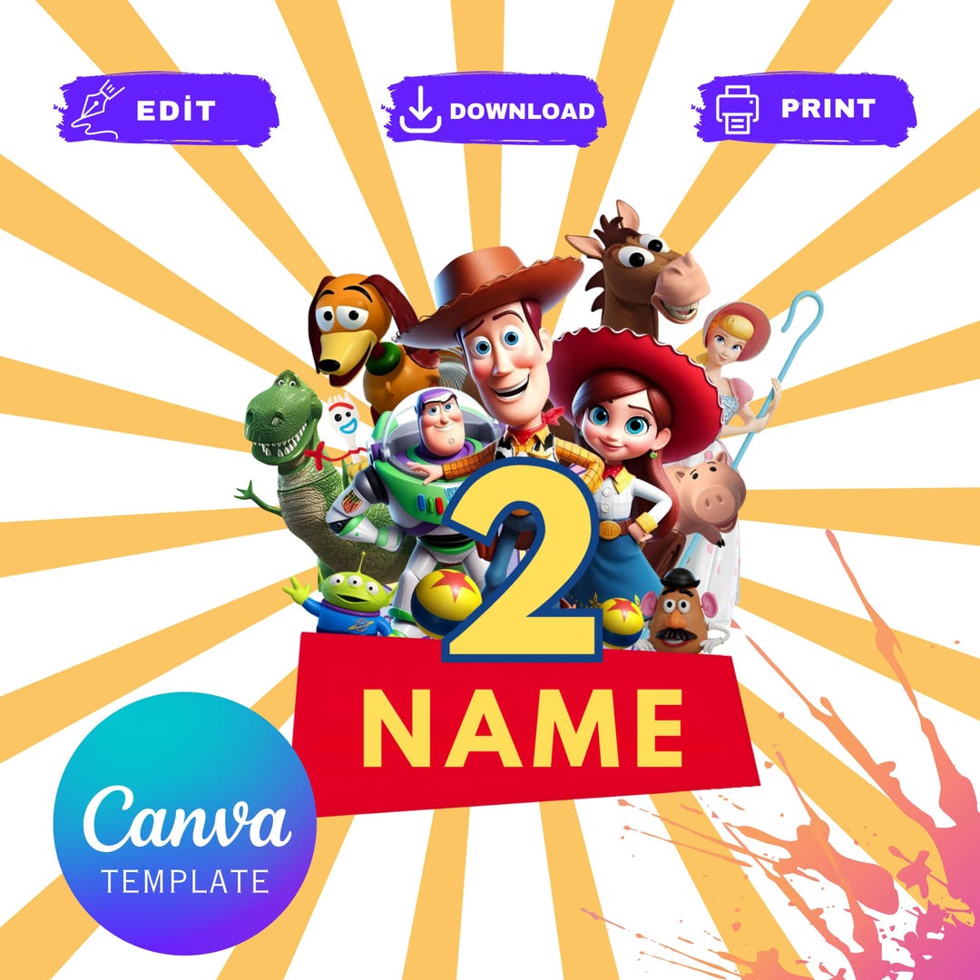 Editable Toy Story PNG, Toy Story Birthday, Buzz and Woody PNG, Toy ...