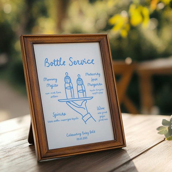 Bottle Service Sign - Etsy