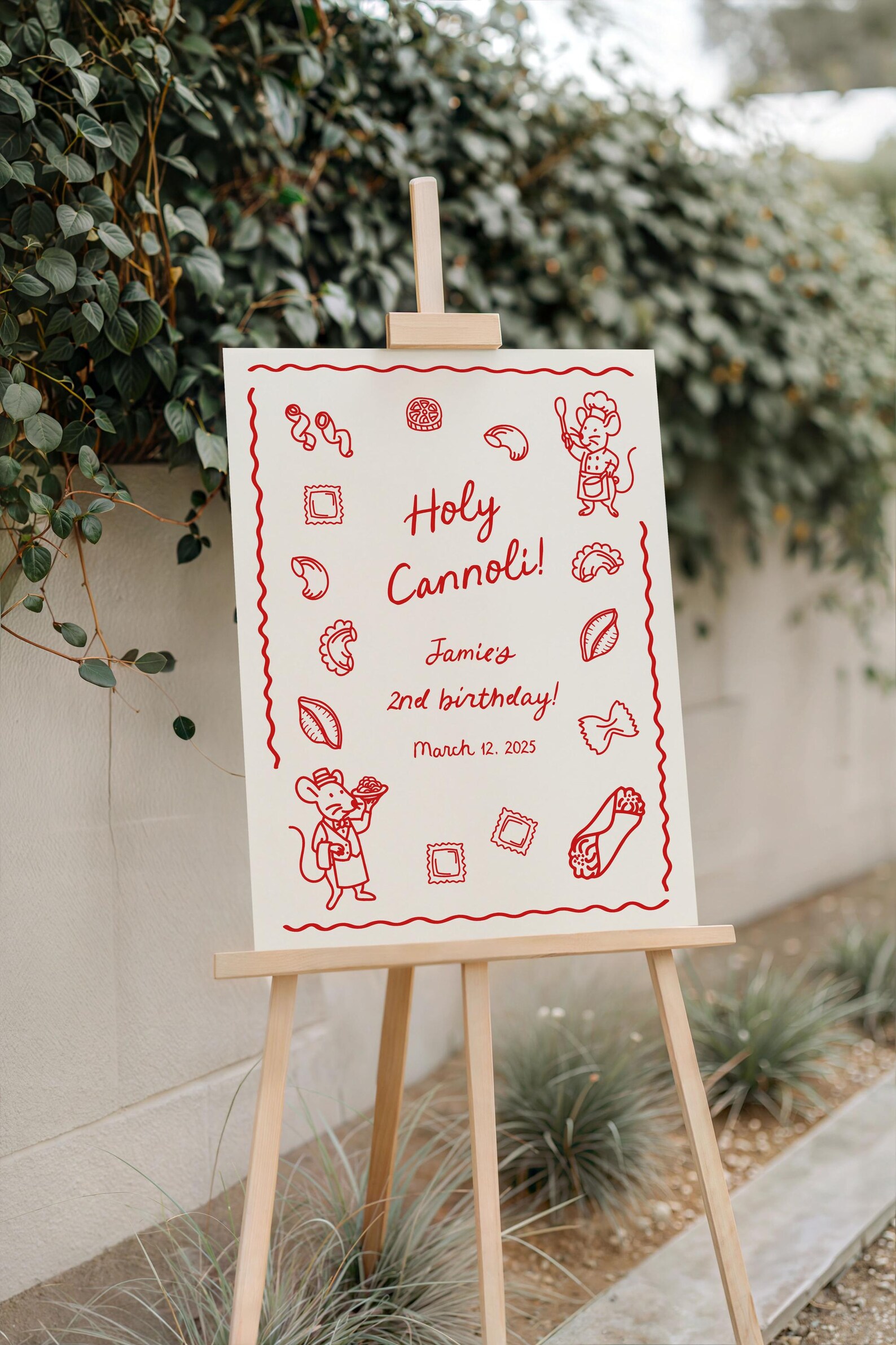 Holy Cannoli 1st Birthday Sign: Italian Theme Party Welcome Poster ...