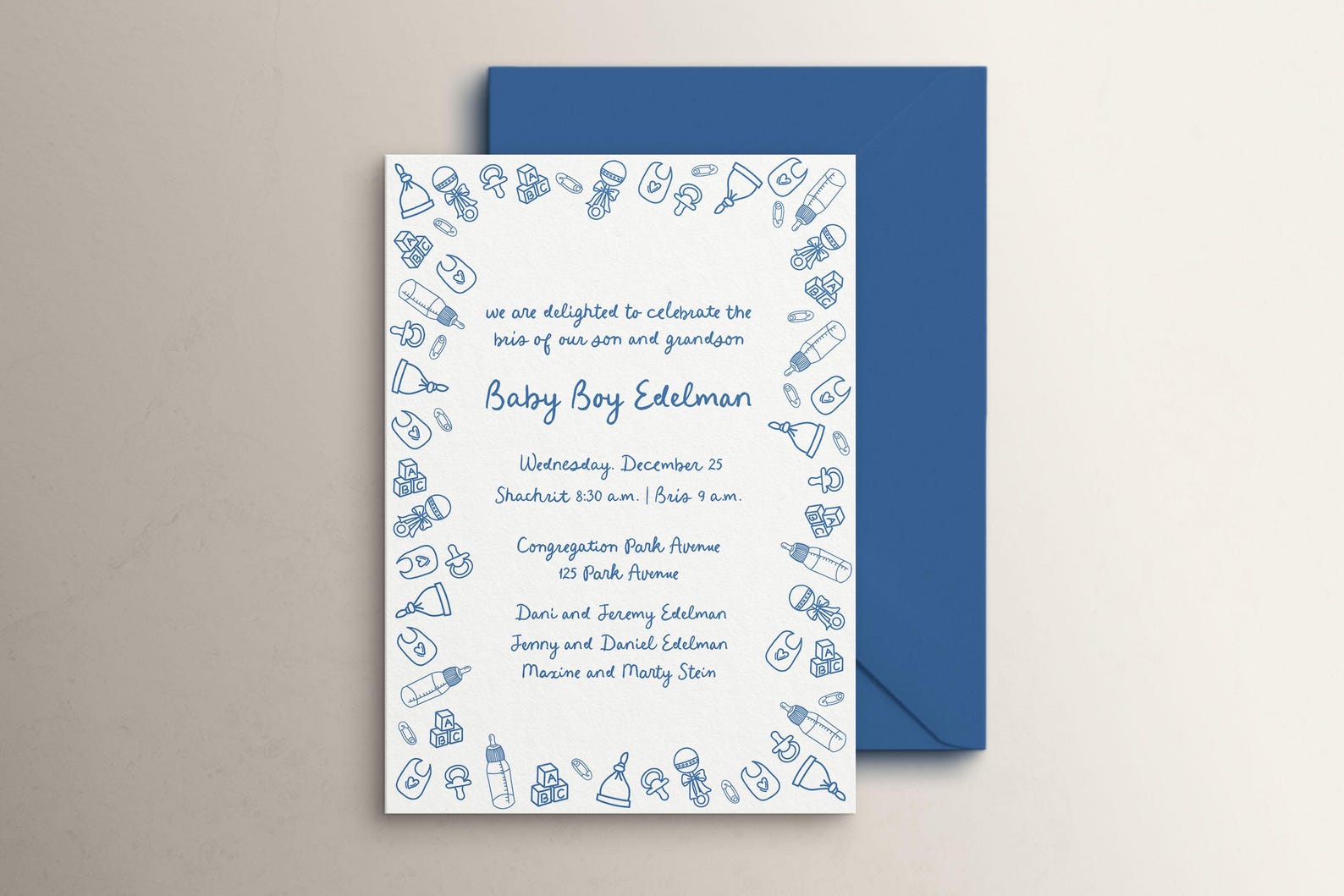 Hand Drawn Bris Invite Template, Brit Milah Invitation, Personalizable ...