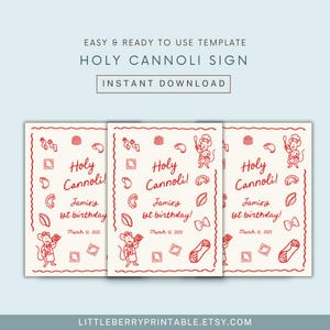 Holy Cannoli 1st Birthday Sign: Italian Theme Party Welcome Poster ...