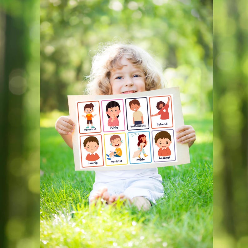 Emotion Cards for Children, Feelings for Children, Montessori Learning ...