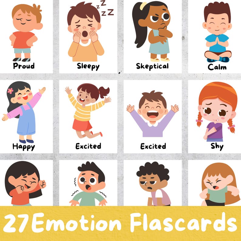 Printable Emotion Flashcards for Kids | Feelings Cards | Social ...