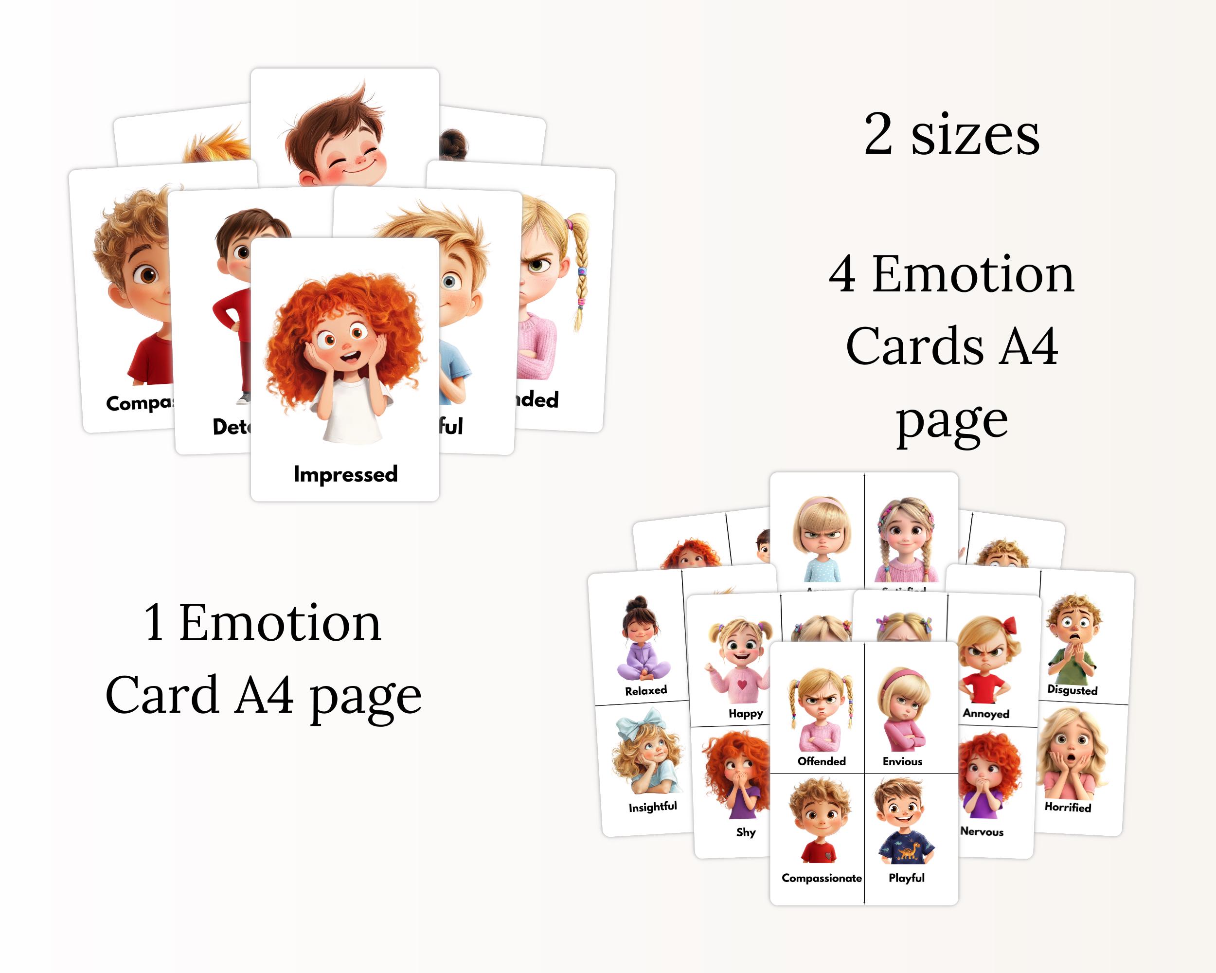 Printable Emotion Cards for Kids | Social Emotional Learning Flashcards ...
