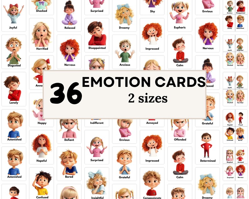 Printable Emotion Cards for Kids | Social Emotional Learning Flashcards ...