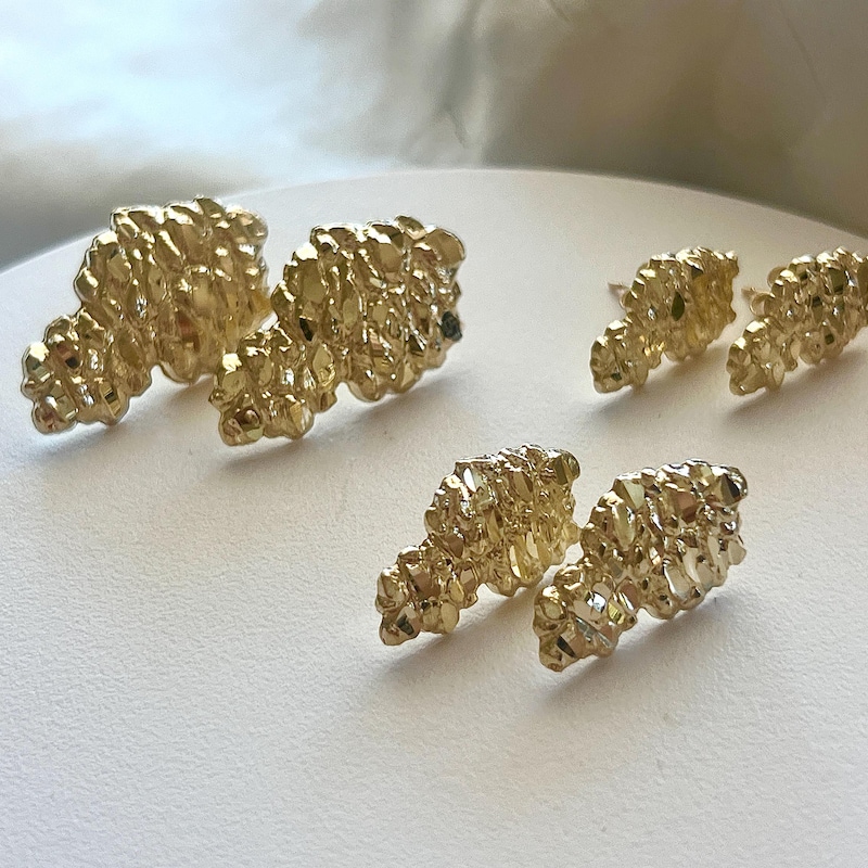 Gold Nugget Earrings - Etsy