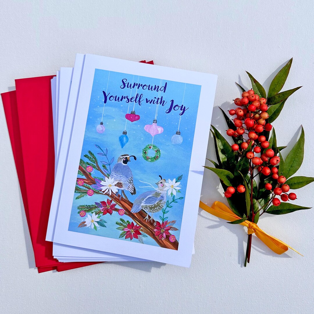 Holiday Card Set: Surround Yourself With Joy (12 Card Set) - Etsy