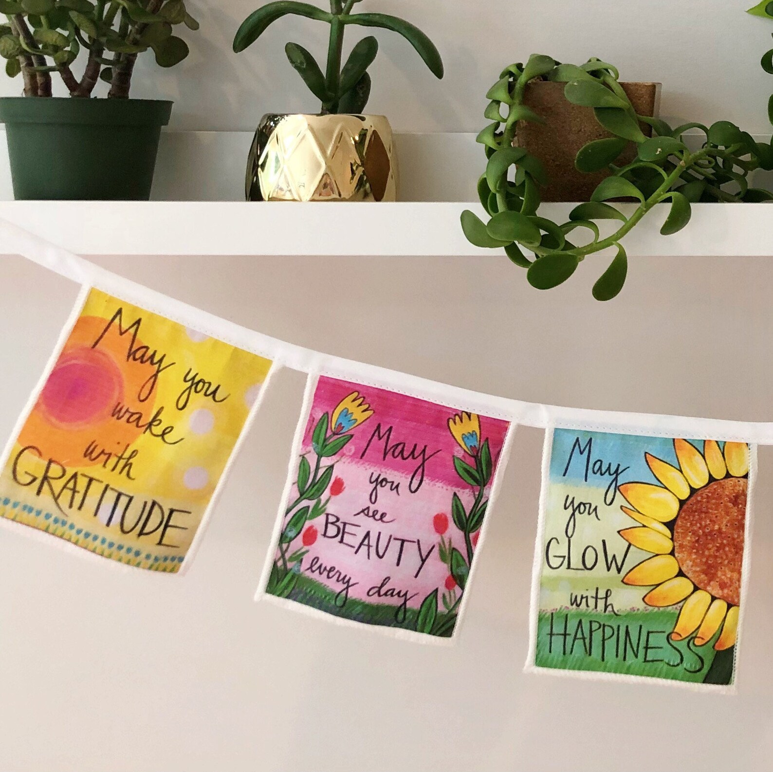 GRATEFUL HEART : Cloth Blessing Banner | Etsy