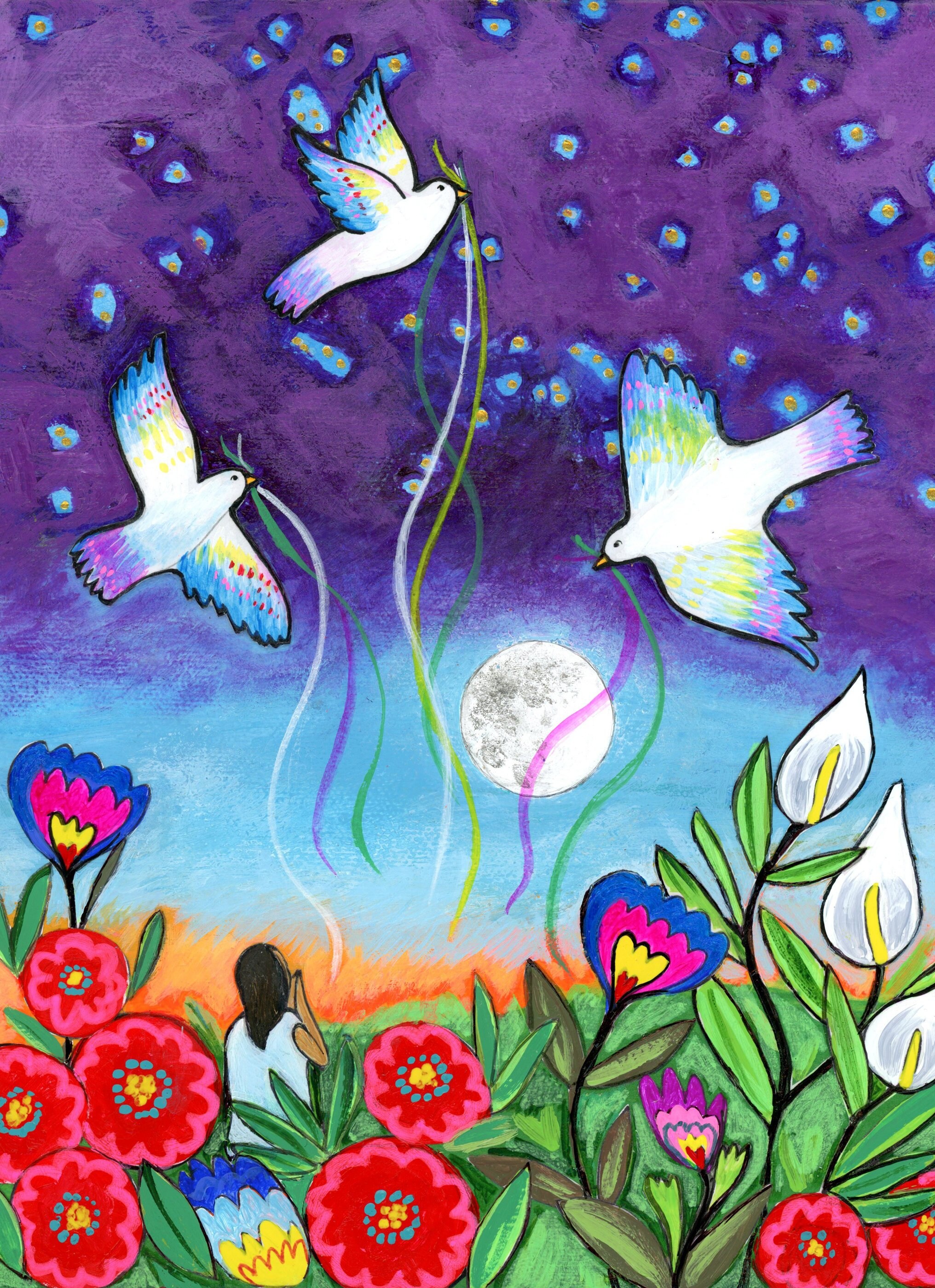 Flat Print : Wishing on the Moon -8x10 - Etsy