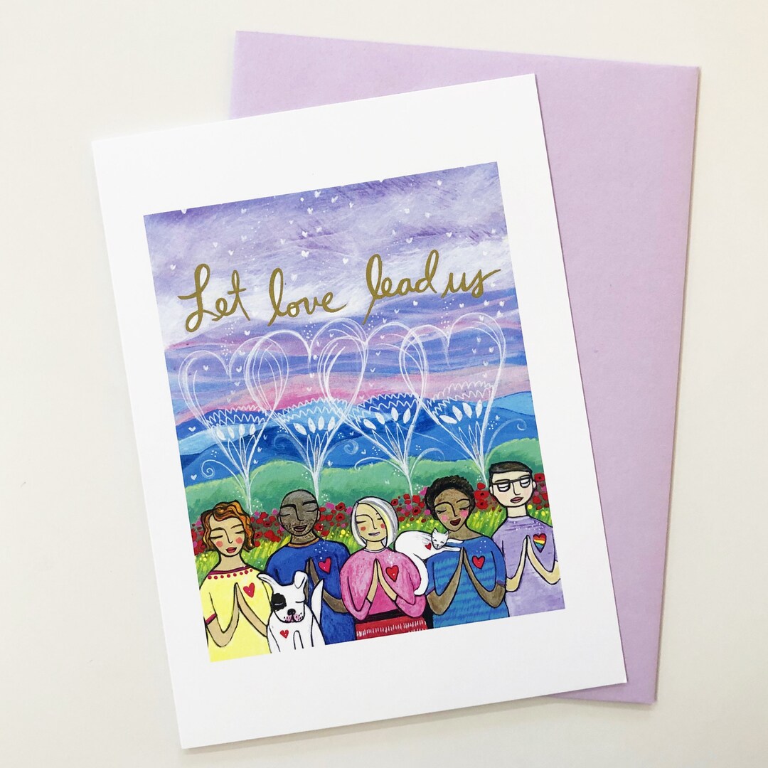 Greeting Card : Let Love Lead - Etsy