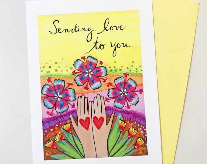 Greeting Card : Sending Love - Etsy