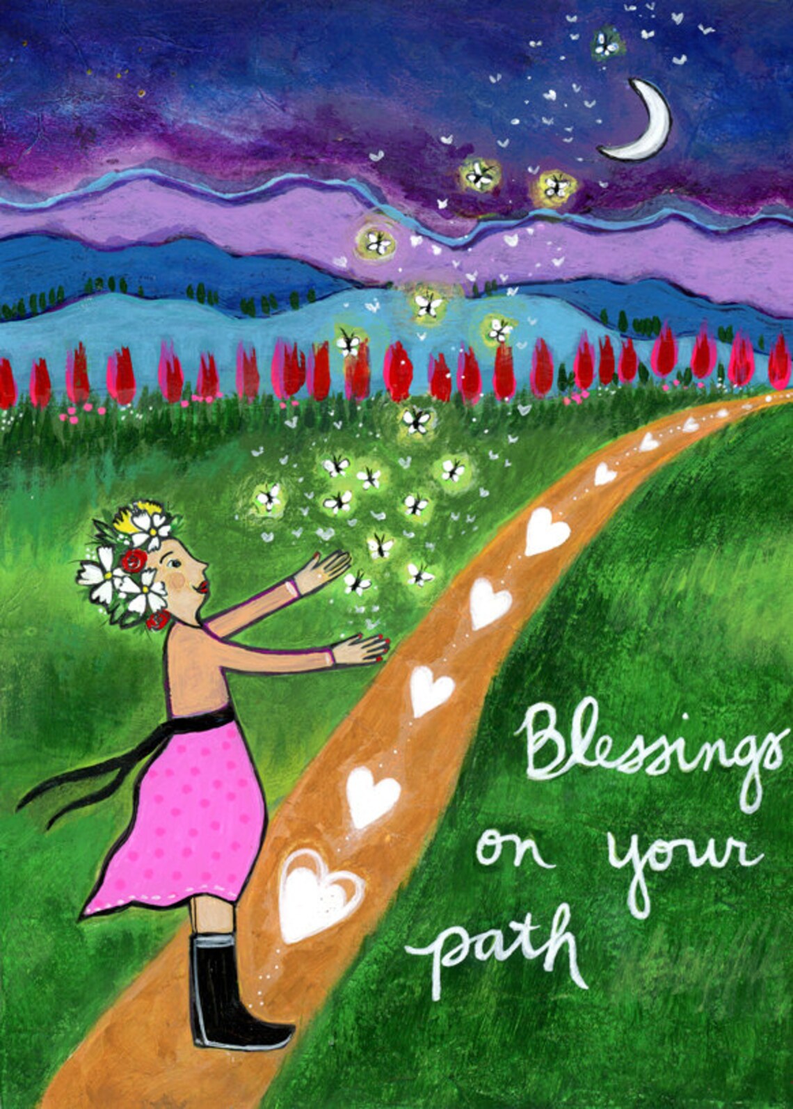 Flat Print : Blessings on Your Path 8x10 | Etsy