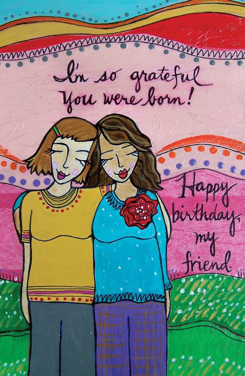 Greeting Card Birthday Friend Etsy greeting-card-birthday-friend-etsy