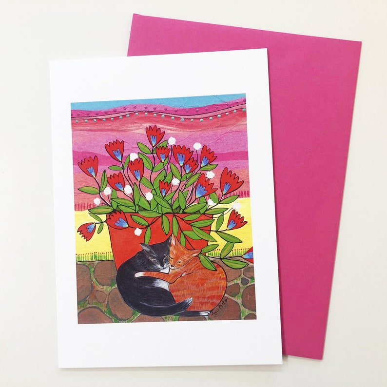 Greeting Card : Two Cats - Etsy