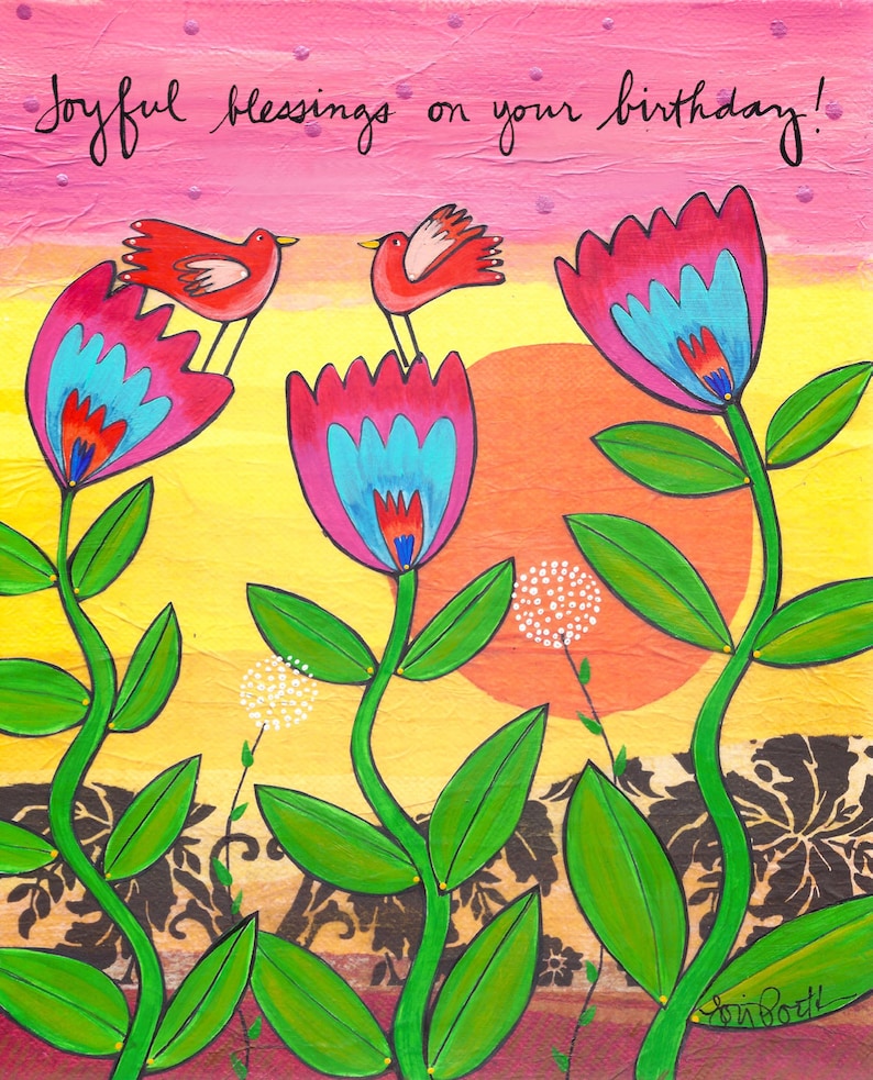 Greeting Card : Joyful Blessings on Your Birthday | Etsy