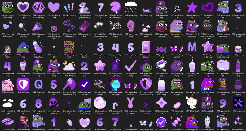 Discord Emotes W/ 250 PURPLE EMOTES PACK | for Discord and Twitch ...
