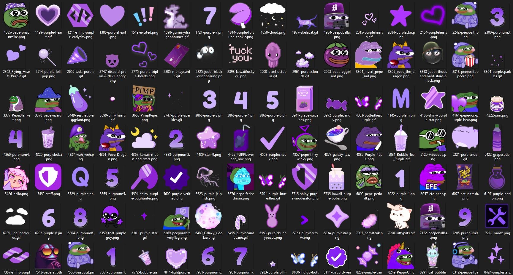 Discord Emotes W/ 250 PURPLE EMOTES PACK | for Discord and Twitch ...