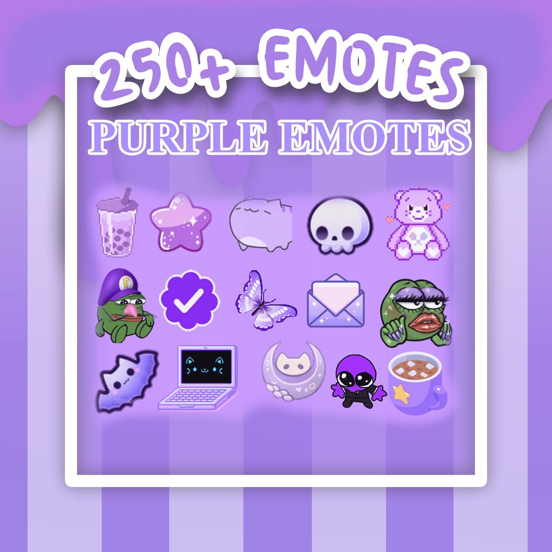 Discord Emotes W/ 250 PURPLE EMOTES PACK | for Discord and Twitch ...