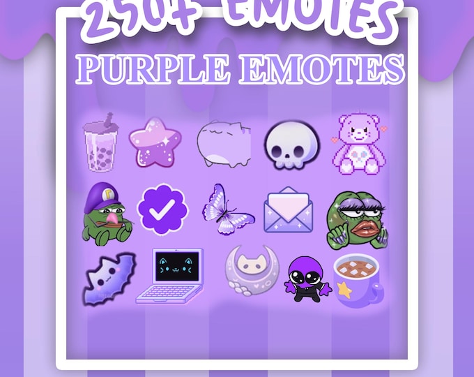 200 PURPLE EMOTES PACK | for Discord and Twitch | Cute & Kawaii ...
