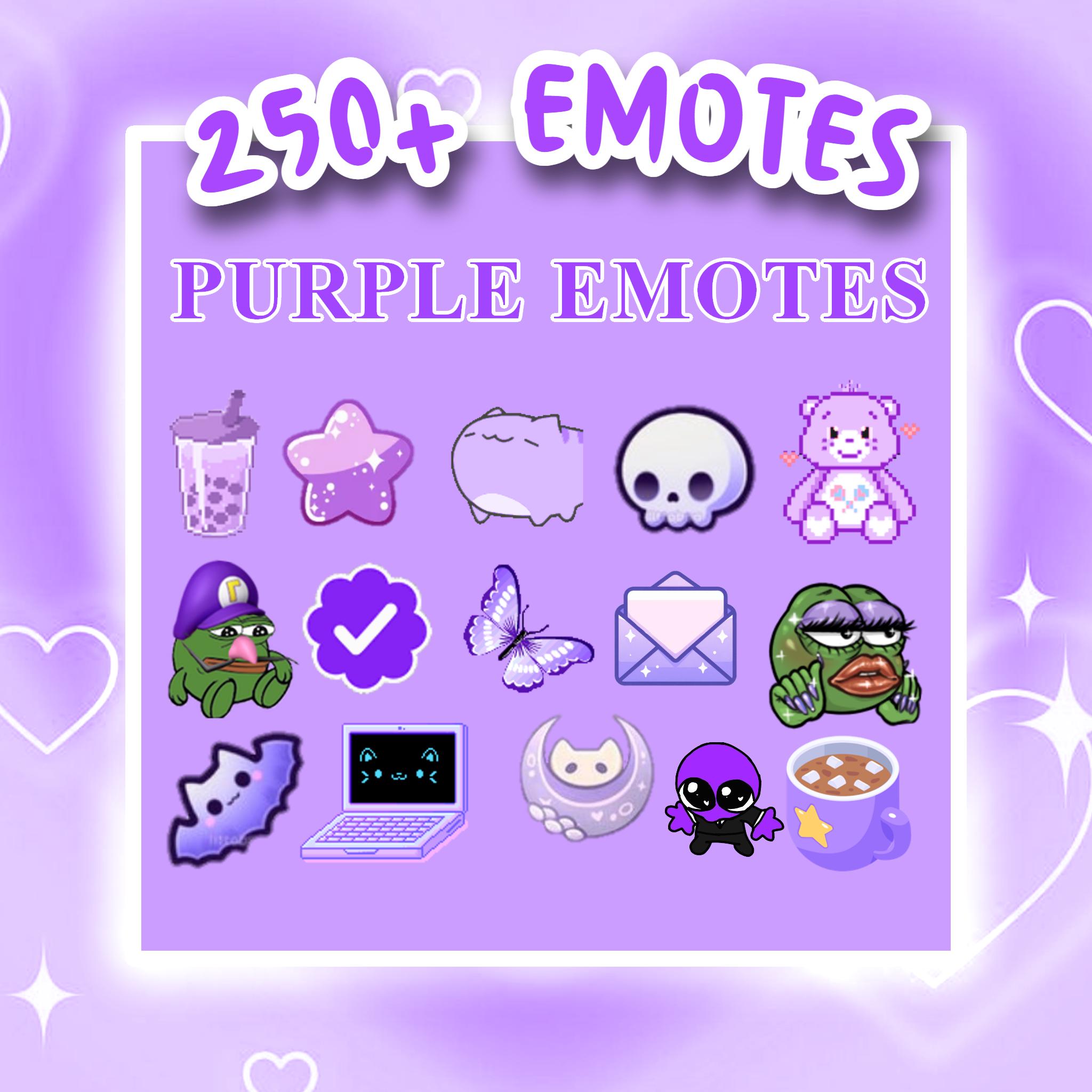 Discord Emotes W/ 250 PURPLE EMOTES PACK | for Discord and Twitch ...