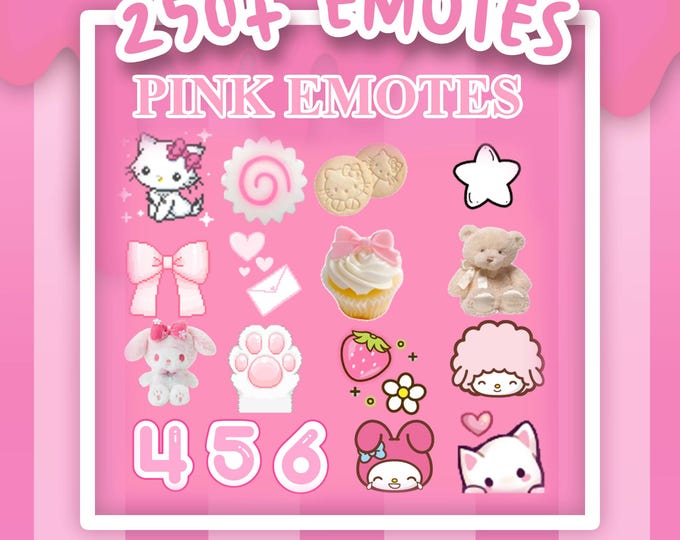 Discord Template W/ 250 PINK EMOTES PACK | for Discord and Twitch ...