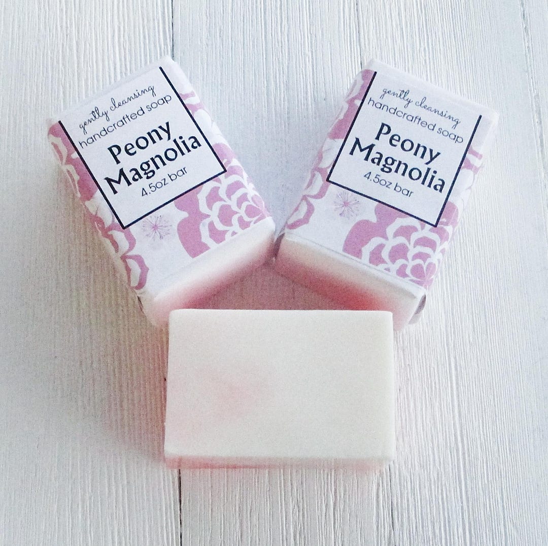 Peony Magnolia Soap, 4.5oz Bar, Natural Gentle Cleansing, Lovely Floral ...