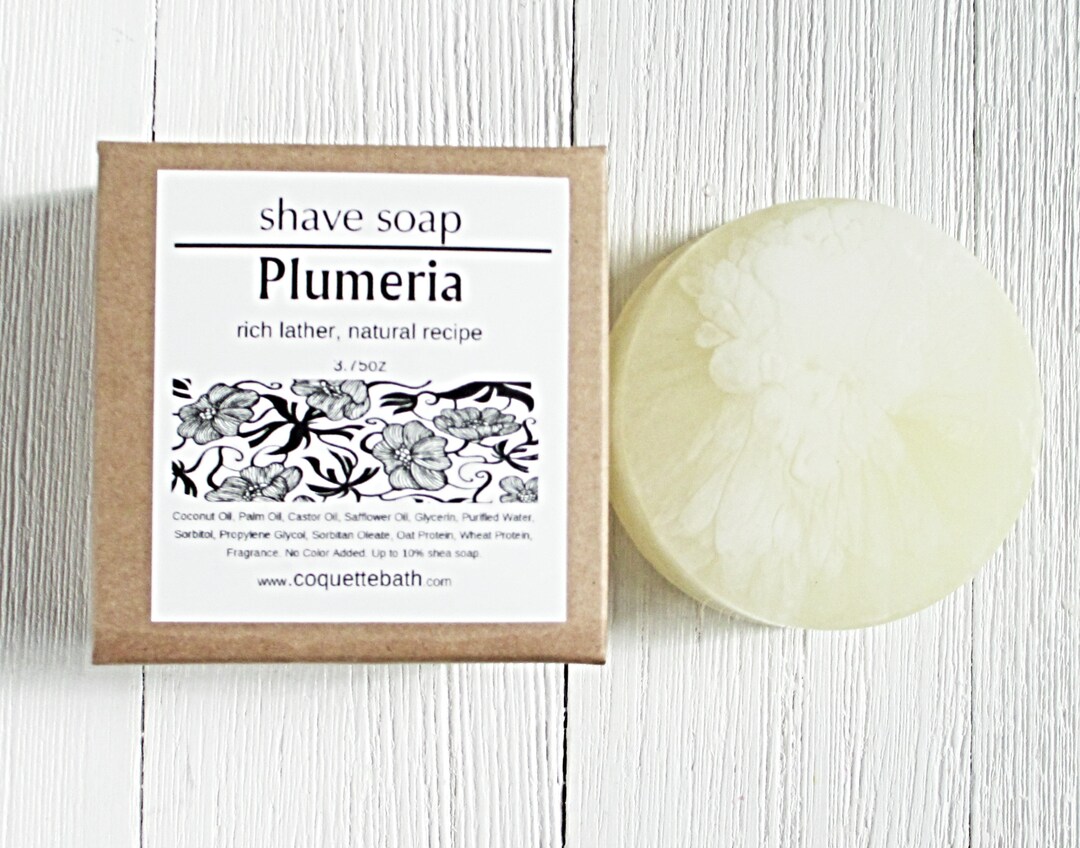 Plumeria Shave Soap, Pick Size, Rich Creamy Lather for That Close Shave ...