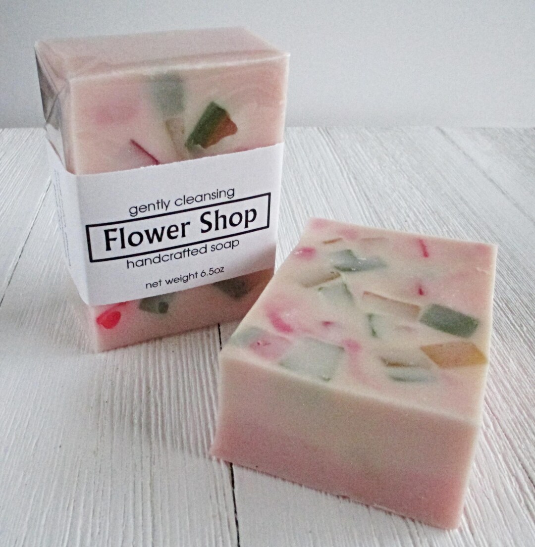 Flower Soap BIG Bar Soap, 6.5oz, Floral Blend of Rose, Jasmine ...