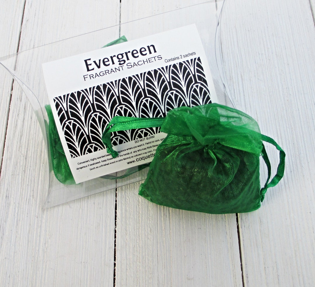 Evergreen Sachets, Aroma Beads, Set of 2 Highly Fragranced Organza Bag ...