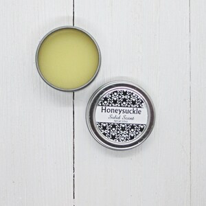 Honeysuckle Solid Scent, Concentrated Body Fragrance, 1/2oz Twist Lid Tin, Natural Body Perfume ...