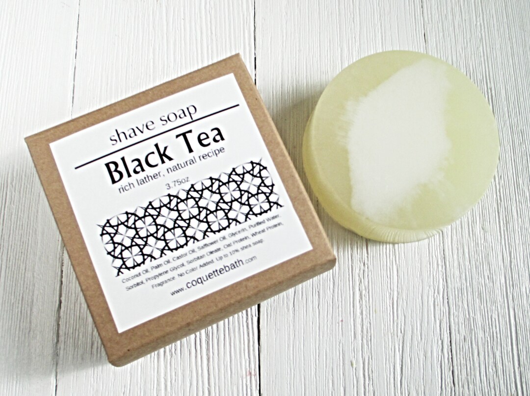 Black Tea Shave Soap, Pick Size, Rich Creamy Lather for That Close ...