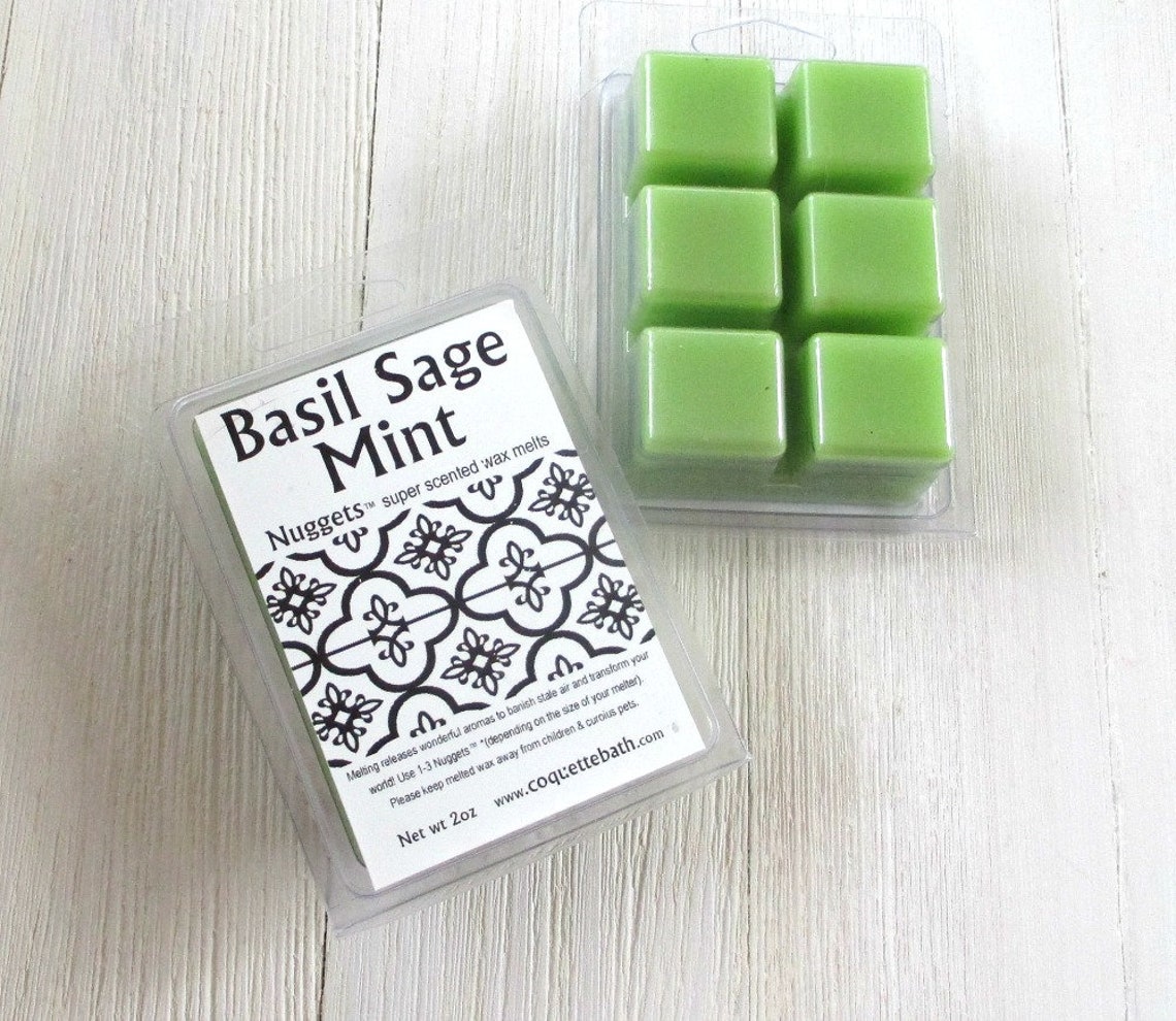 Basil Sage Mint Wax Melts, Choose From 2oz Classic or 5oz Mega Size ...