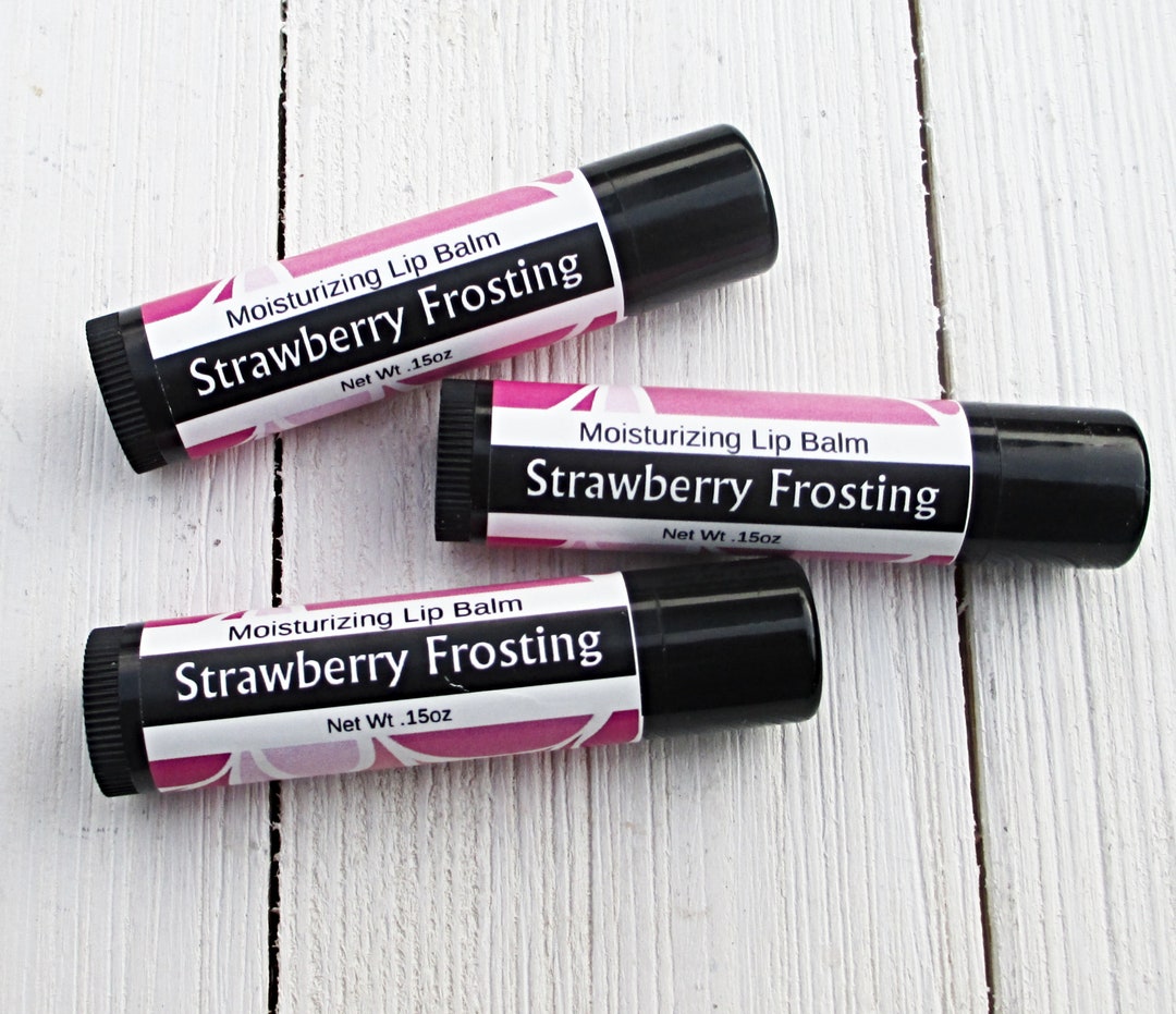 Strawberry Frosting Flavored Lip Balm, Ultra Moisturizing Recipe, .15oz ...