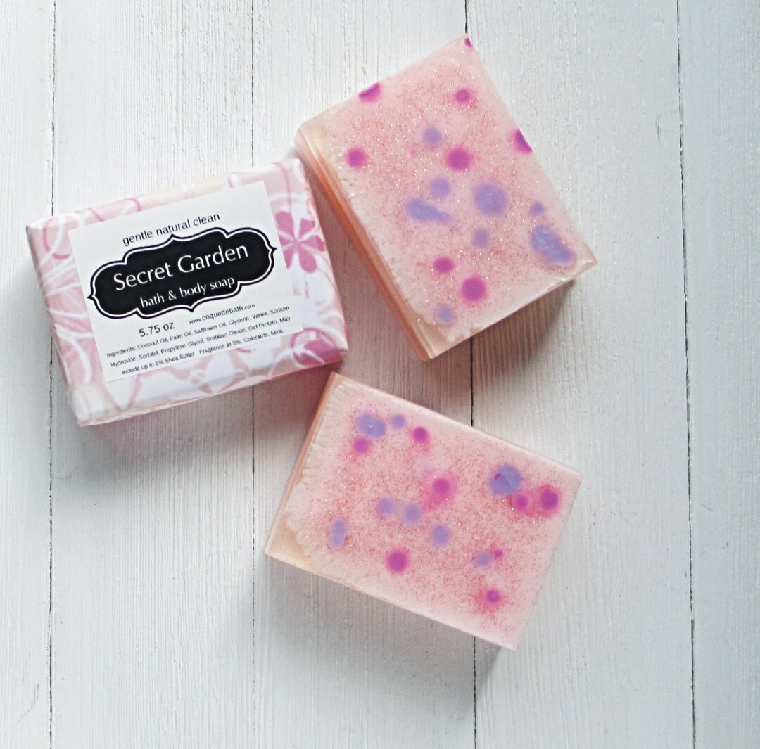 Secret Garden Soap, Floral Scented Big 5.75oz Bar, Natural Gentle Cleansing, Limited Edition Bar ...