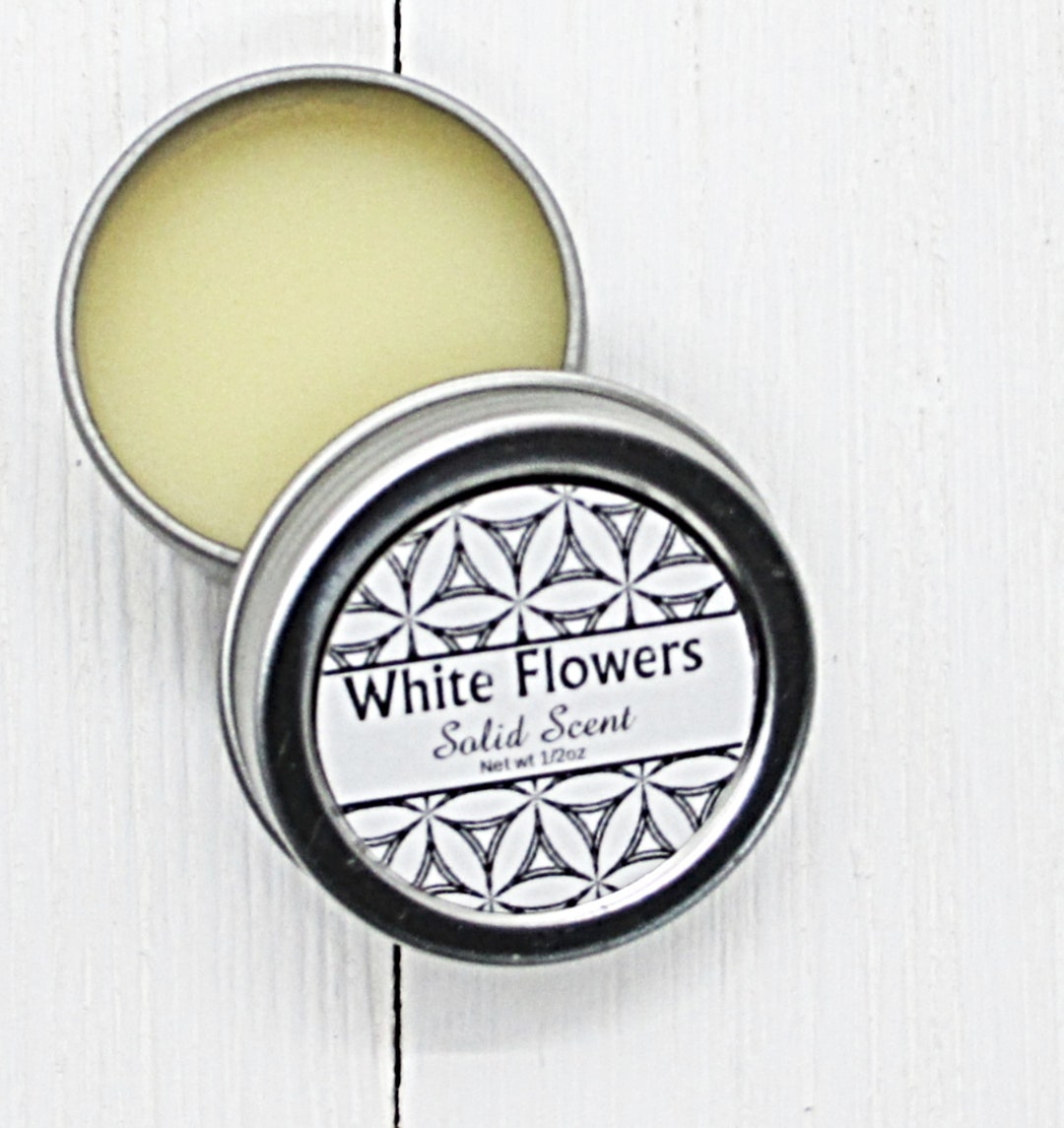 White Flowers Solid Perfume: Natural Beeswax Body Fragrance, 1/2 Oz Tin - Etsy