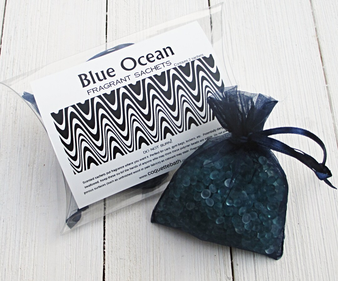 Blue Ocean Sachets, 2pc Set Highly Fragranced Organza Bag Sachets, Car ...