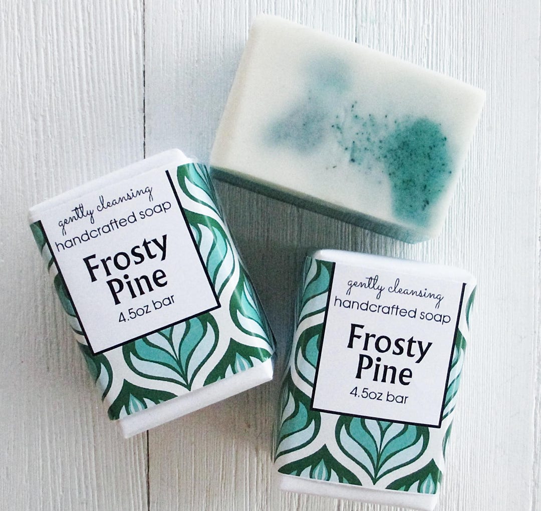 Frosty Pine Scented Soap, 4.5oz Bar, Gentle Cleansing, Fresh Herbal ...