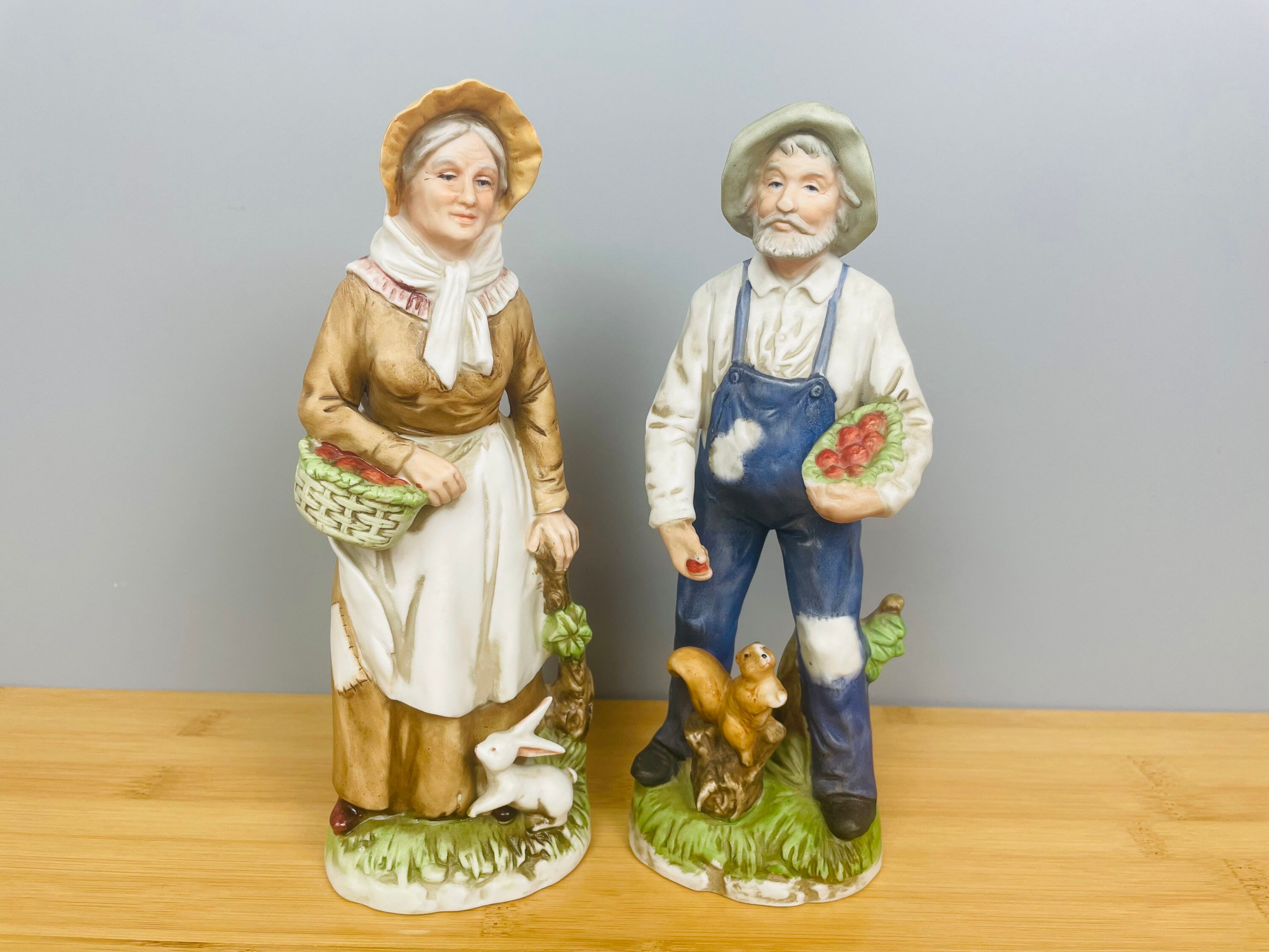 Old Farm Lady with Rabbit Home Interiors Homco 1409 Art & Collectibles ...