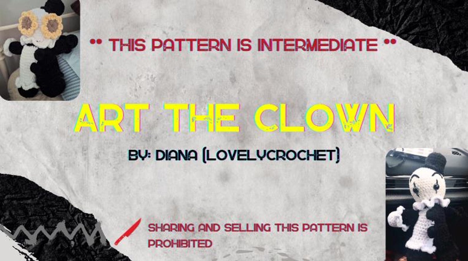 Terrifier Clown Crochet Pattern - Etsy