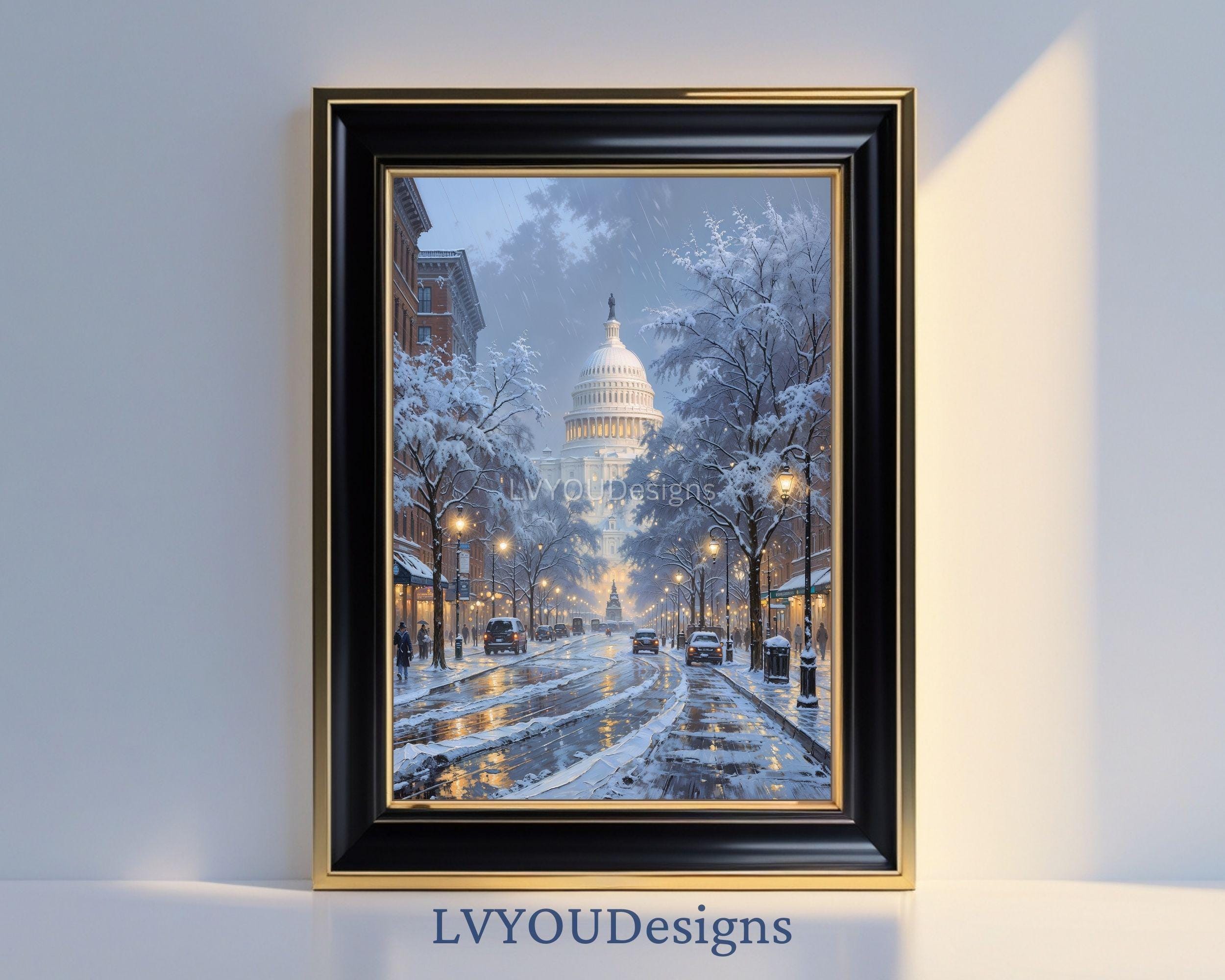 Snowstorm in Washington, DC 8K Ultra HD Winter Landscape Oil Painting ...